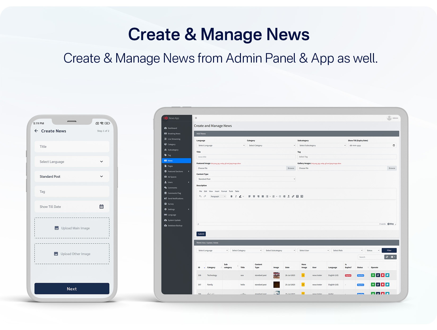 News App and Web -Flutter News App for Android and IOS App | News Website with Admin panel – Buy ...
