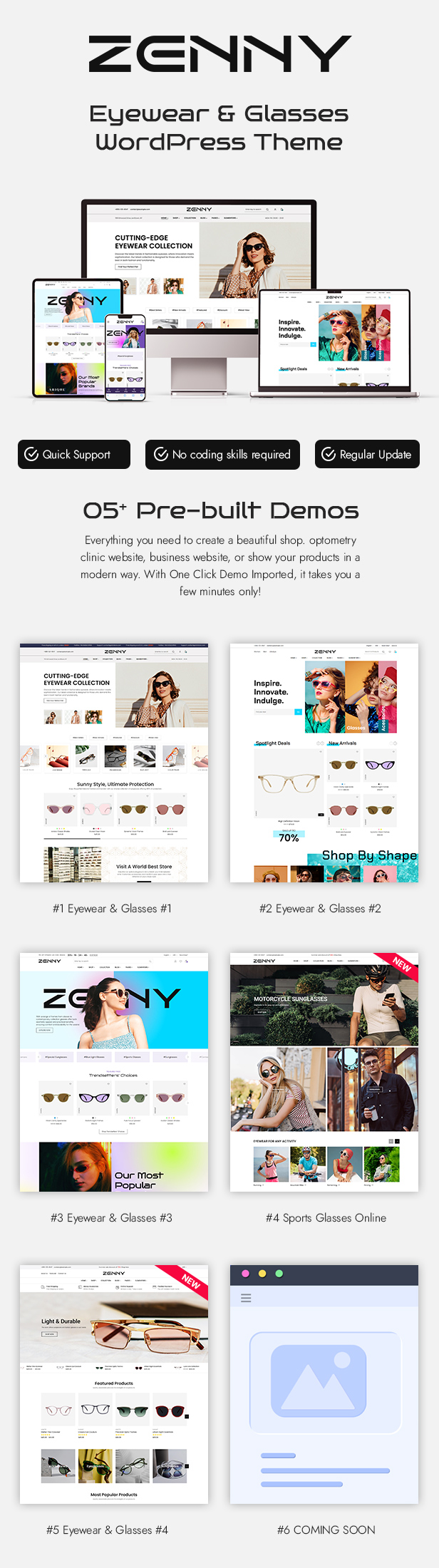Zenny - Eyewear & Glasses Elementor WooCommerce WordPress Theme
