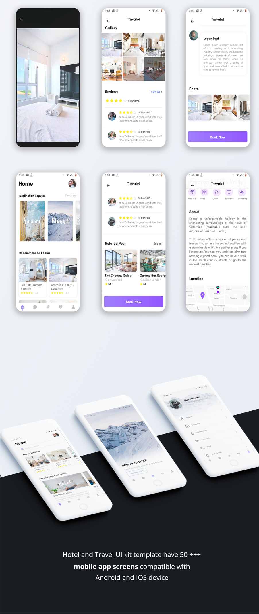 Flutter Hotel booking and Tour Travel Template in Flutter hotel apps