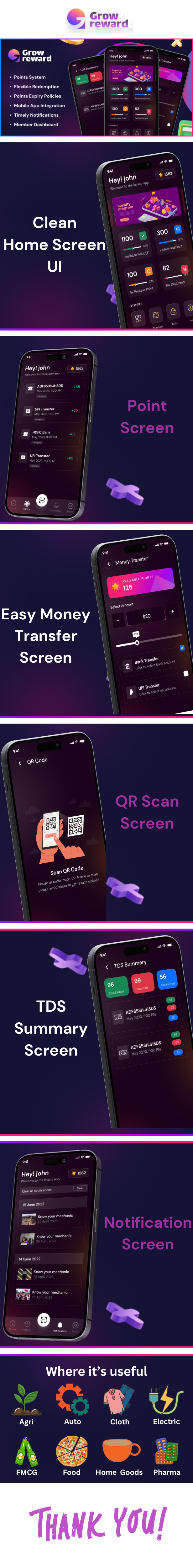 Growreward | Loyalty Management app | Flutter template – Buy Apps ...