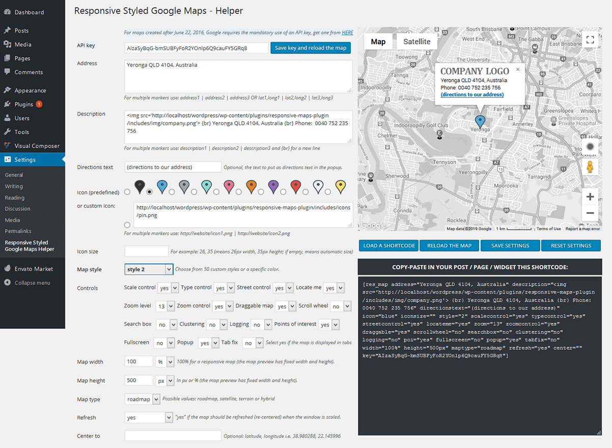 Google Maps com estilo responsivo - Plugin WordPress - Pluginthemebr - Wordpress plugins e temas