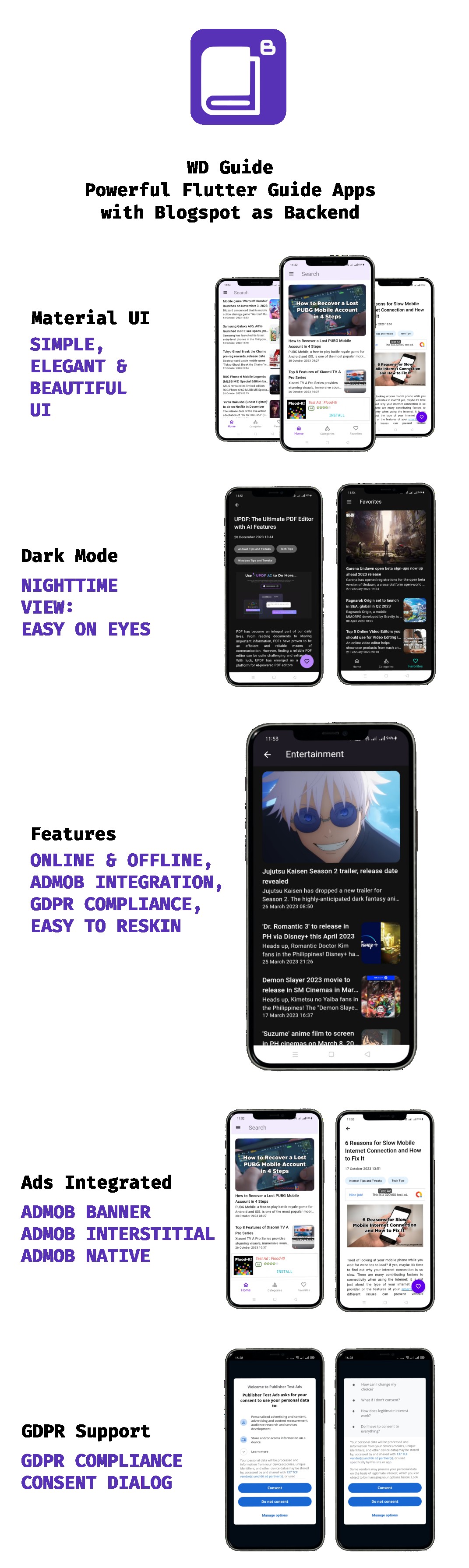 Wd Guide Flutter With Blogger Api V3 Guide App Buy Apps Themes Ui Templates Plugins And