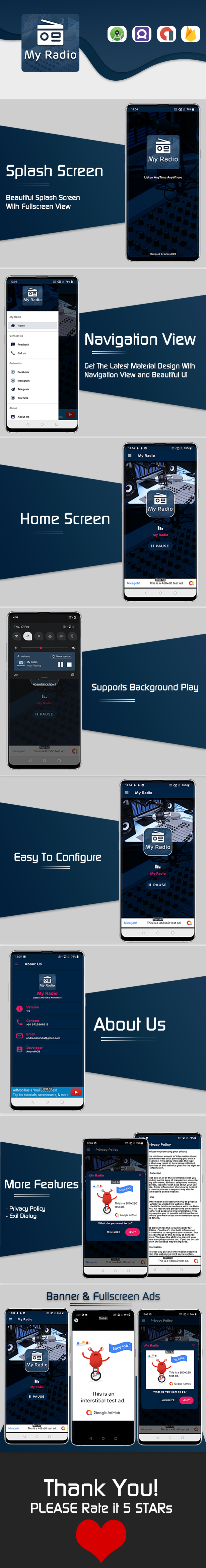 My Radio - Android Radio App (Single Station) | AndroMOB