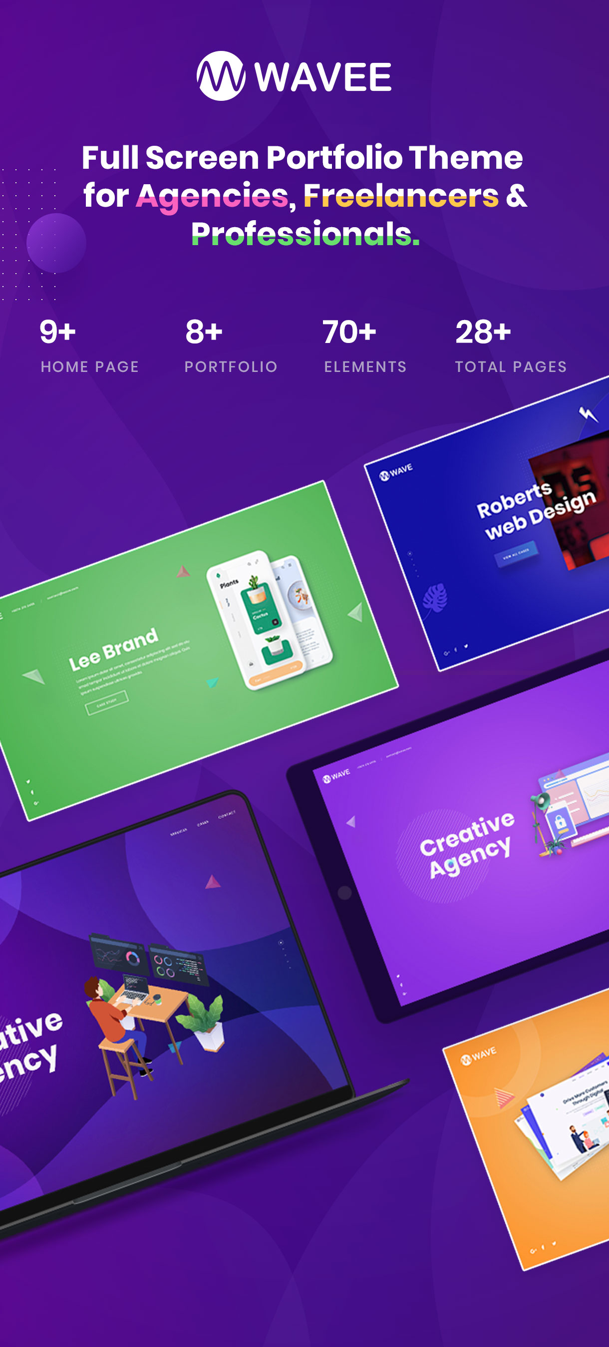 Wavee - Creative Portfolio WordPress Theme | WebDevBay