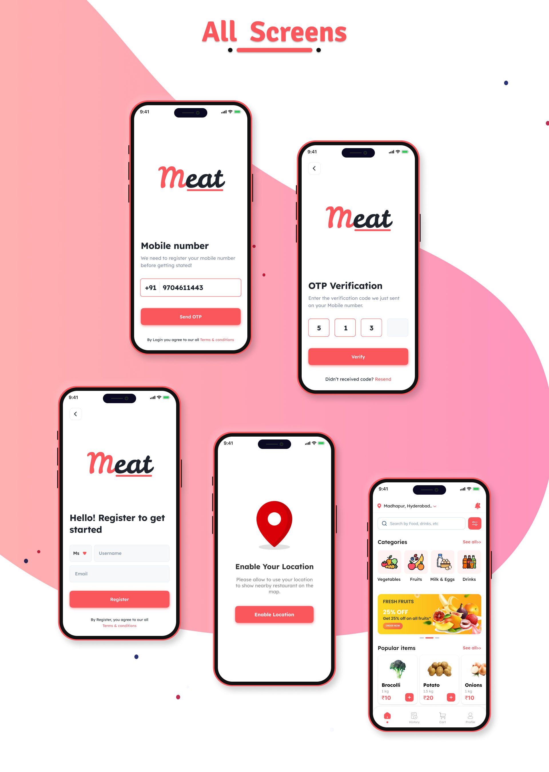 Meat Delivery App | Flutter UI Kit – Buy Apps, Themes, UI, Templates ...