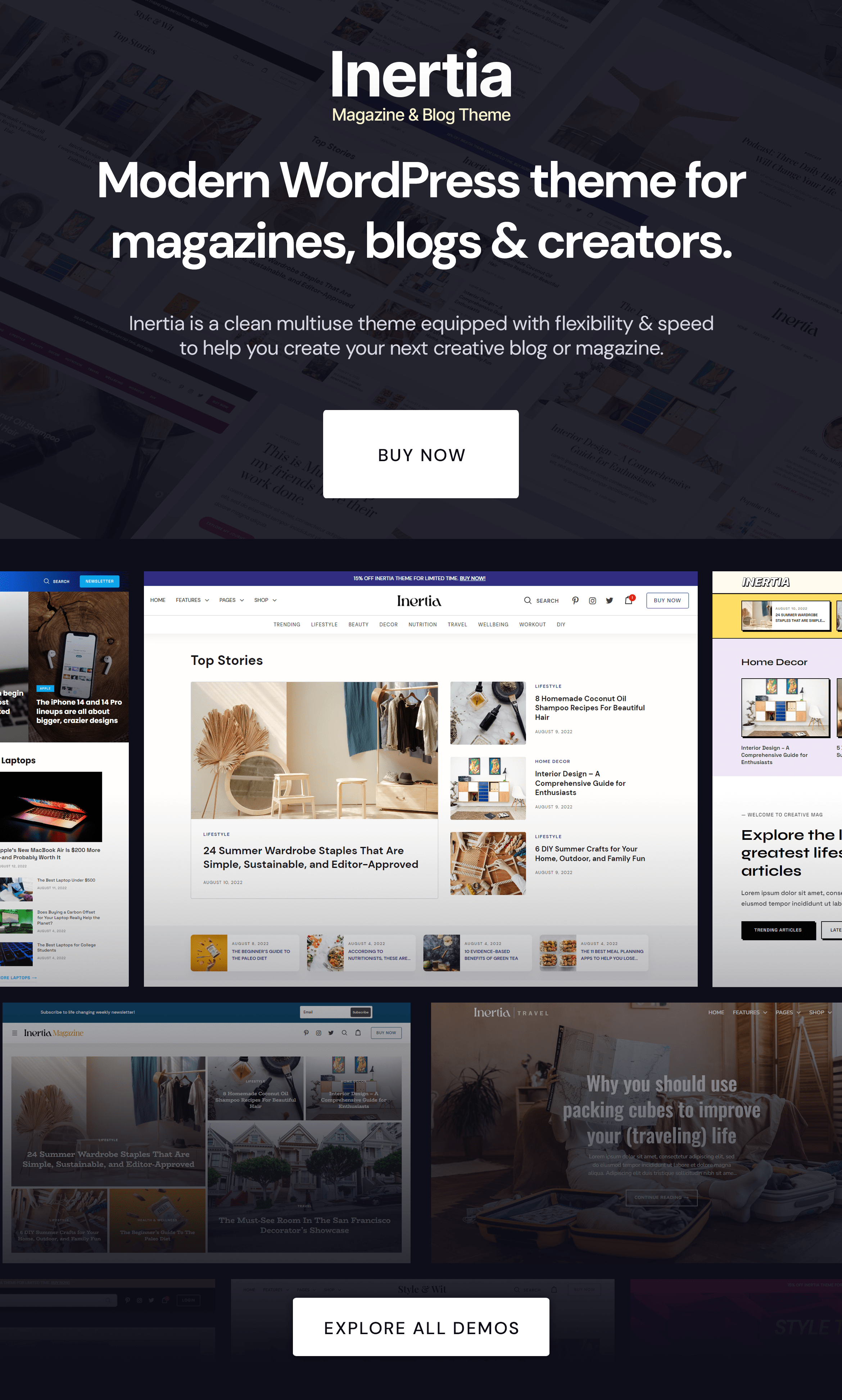 Inertia - Multipurpose Blog & Magazine WordPress Theme | WebDevBay