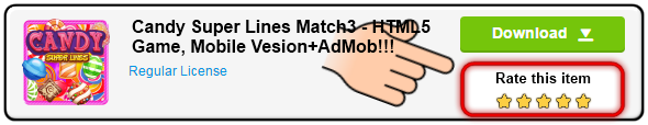 Candy Super Lines Match3 - HTML5 Game, Mobile Version+AdMob!!! (Construct-2 CAPX) by Muscle-SS