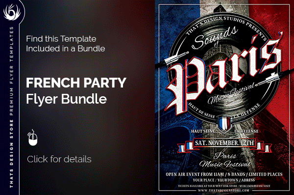 French Party Flyer Template V1 by lou606 | GraphicRiver