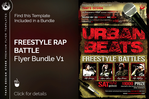 Freestyle Rap Battle Flyer Template V3 by lou606 | GraphicRiver