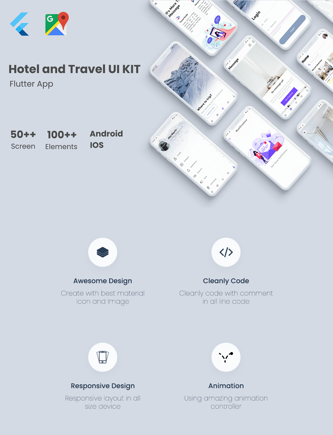 Flutter Hotel booking and Tour Travel Template in Flutter hotel apps