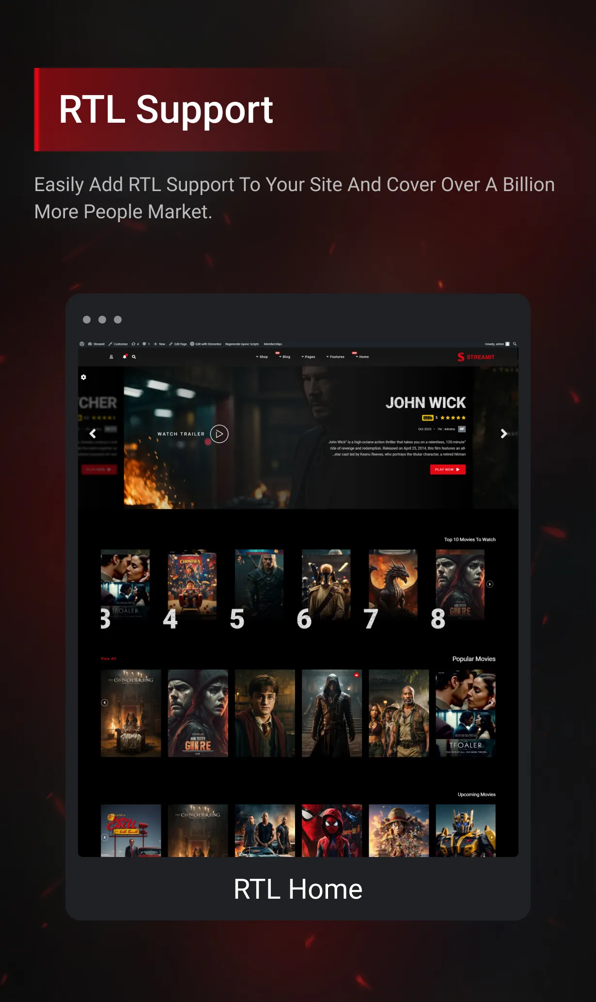 Streamit 3.0 | Tema WordPress de streaming de vídeo + RTL - Área de ...