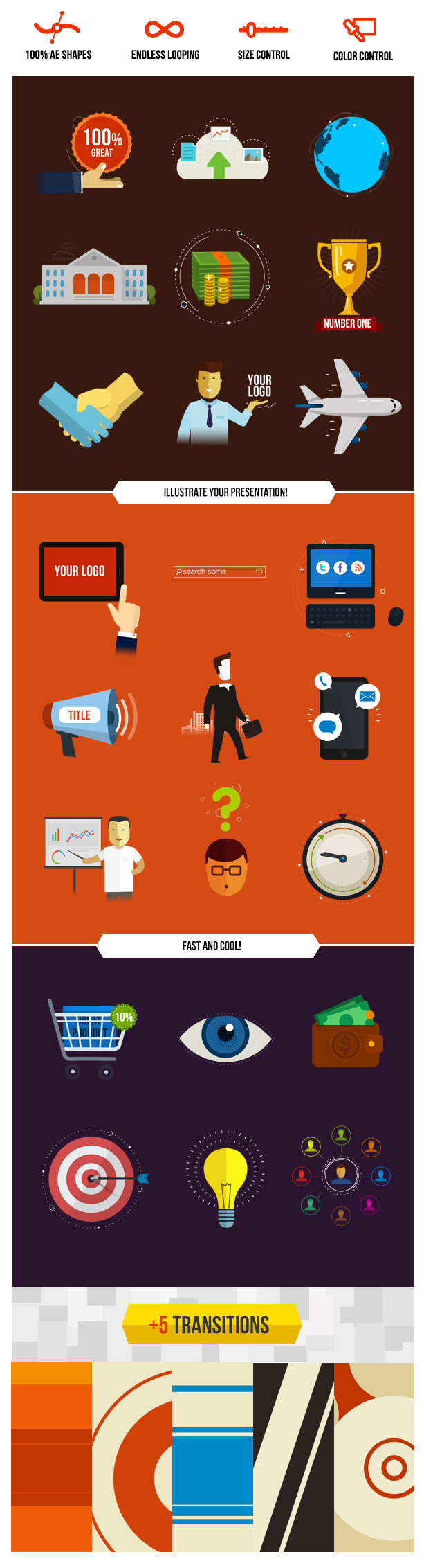 Big motion illustrations pack by turbomotion | VideoHive