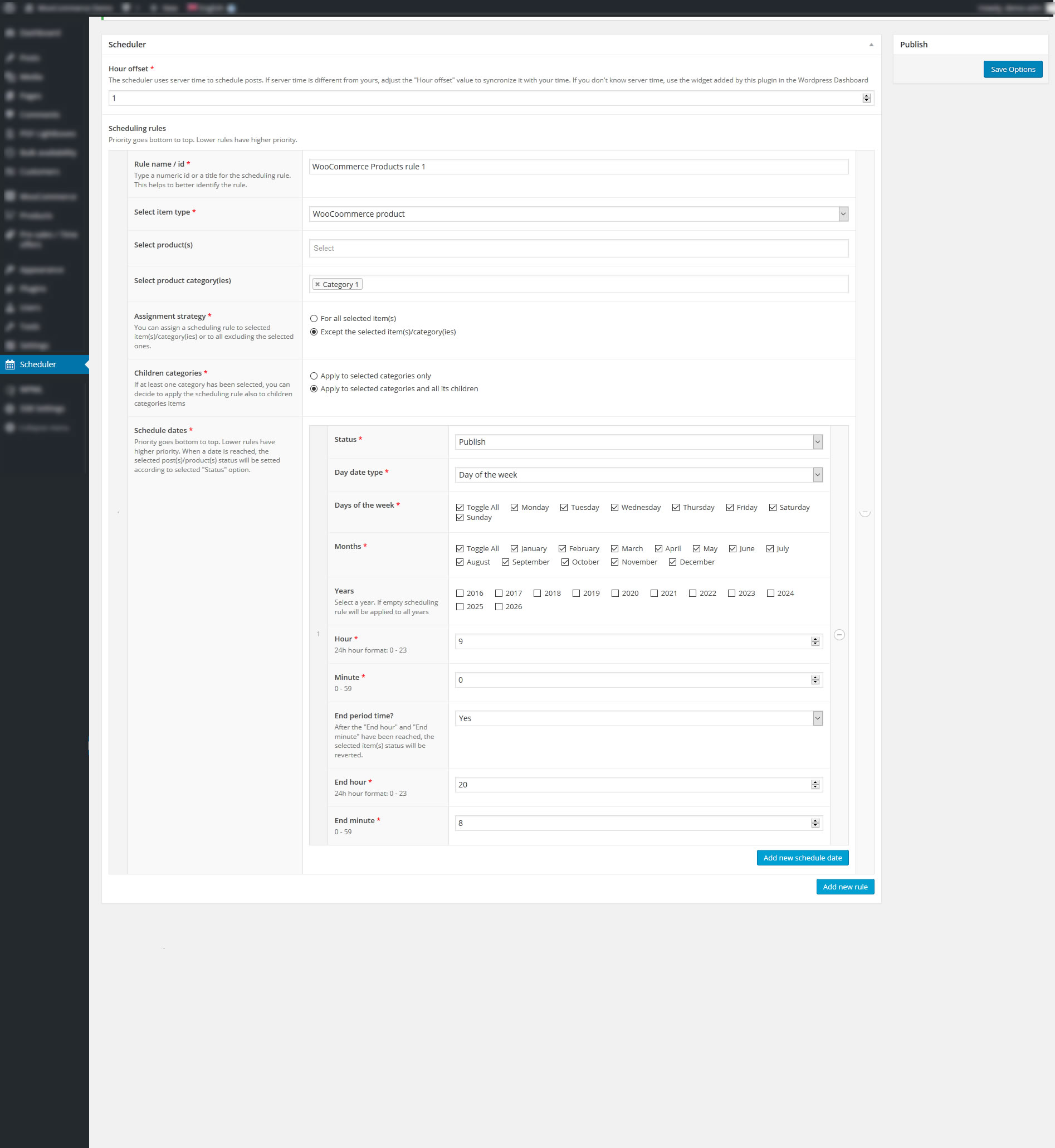 Wordpress Posts And Woocommerce Products Scheduler Restrict Access