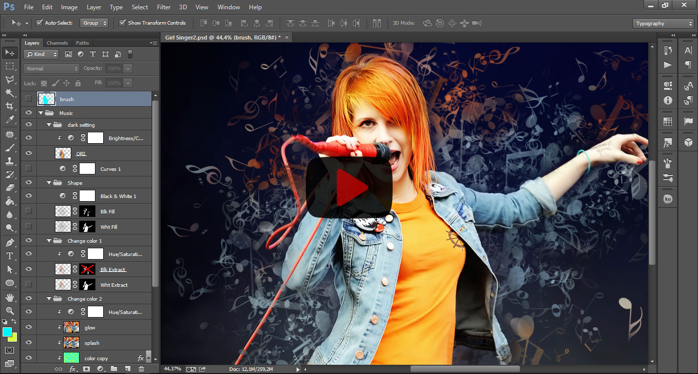 Music Notes Photoshop Action | visualstorms