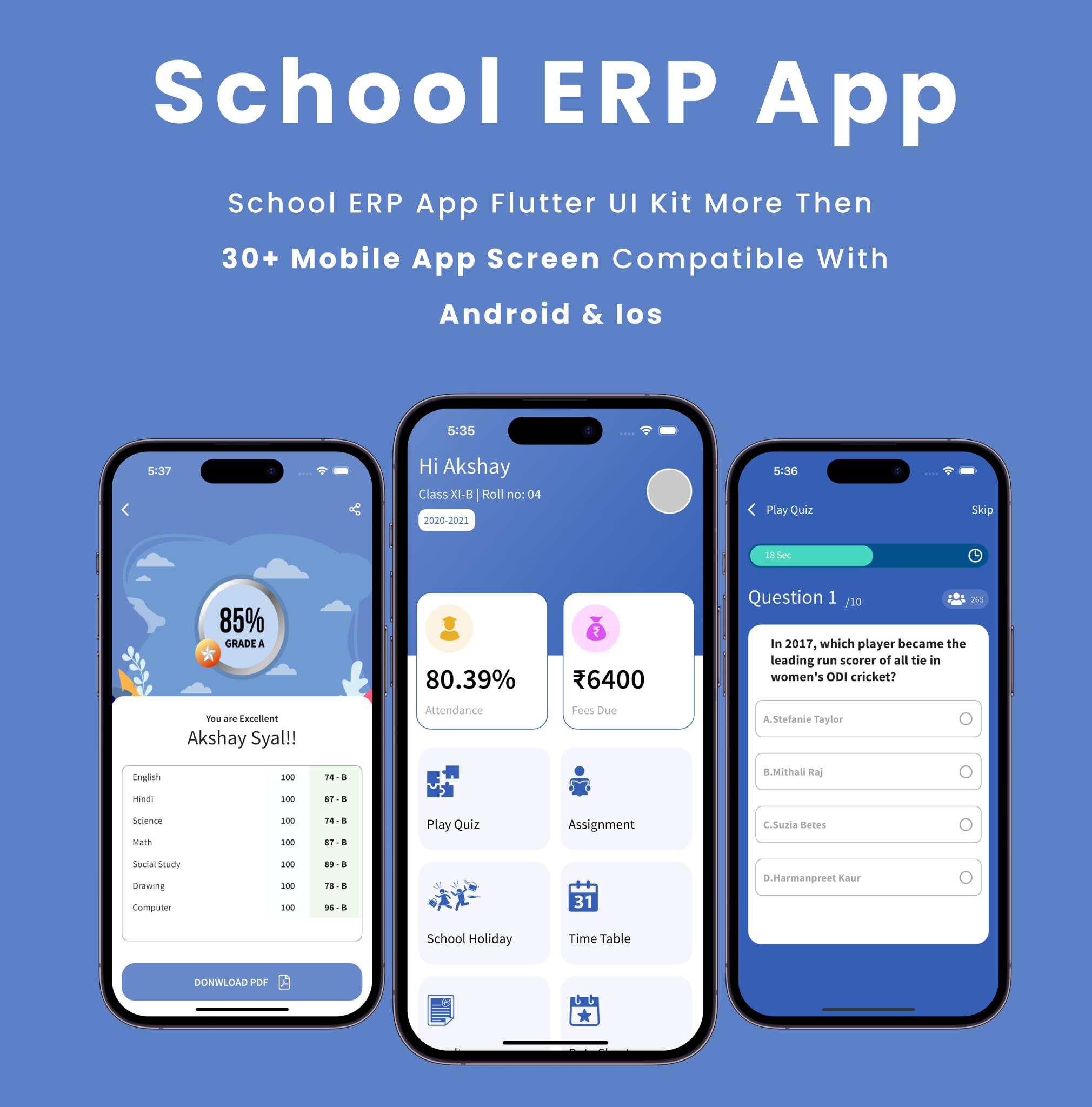 School ERP App – Flutter Mobile App Template – Buy Apps, Themes, UI ...