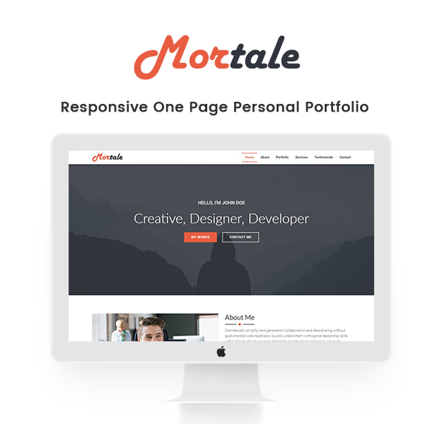Mortale One Page Personal Portfolio Html Template