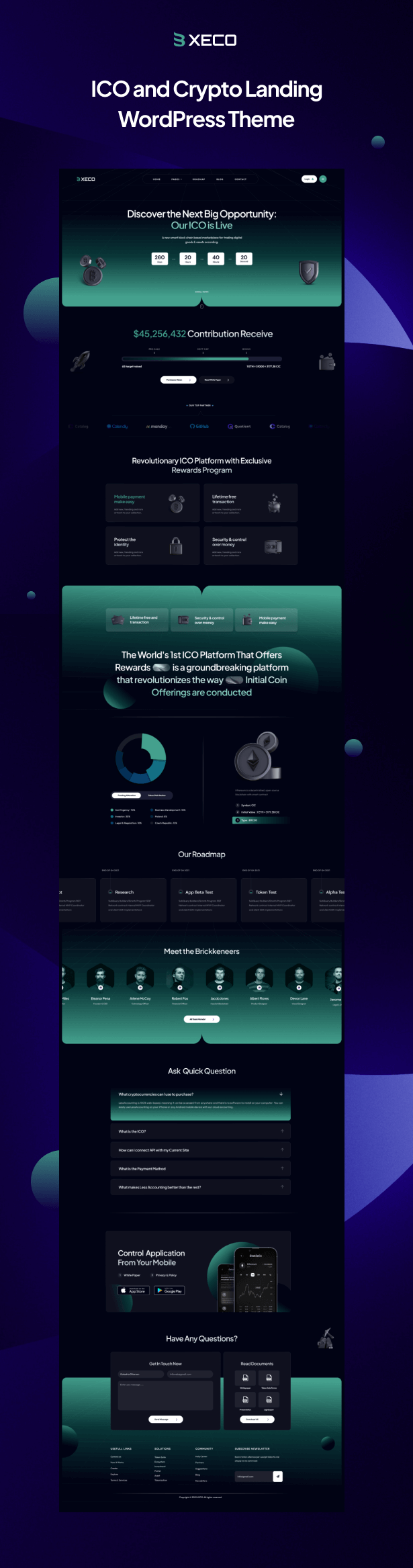 Xeco - Tema WordPress de ICO e Crypto Landing - Pluginthemebr - Wordpress plugins e temas
