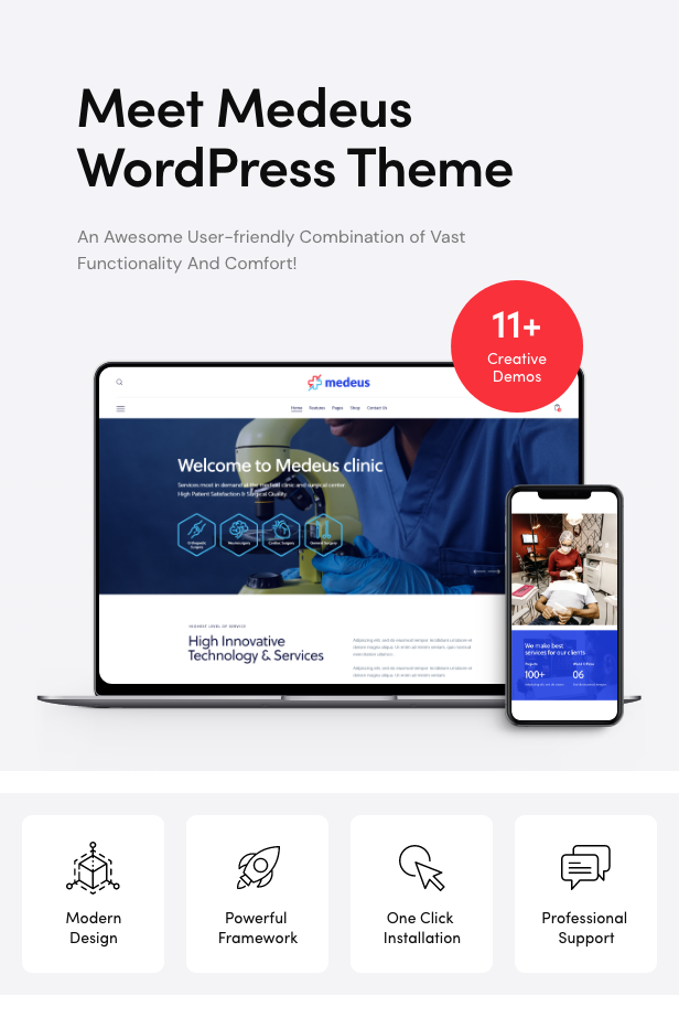 Medeus - Tema WordPress Médico Polivalente Médico - Pluginthemebr - Wordpress plugins e temas
