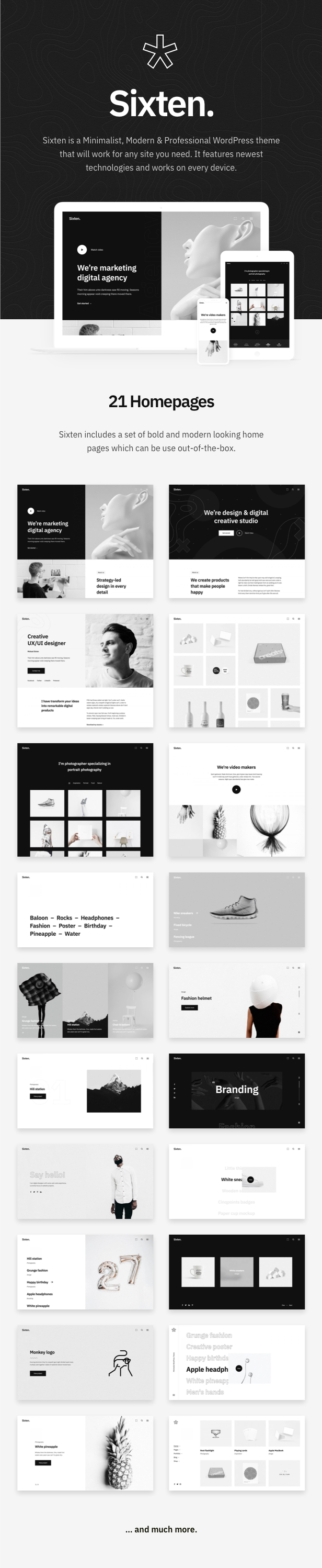 Sixten - Minimalist Portfolio WordPress Theme | WebDevBay