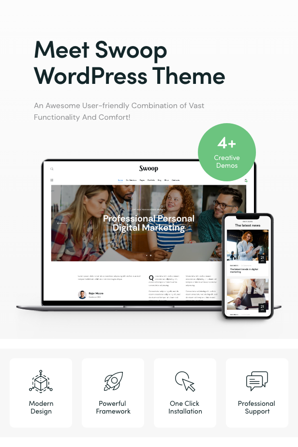 Swoop - Web Studio & Creative Agency WordPress Theme | WebDevBay
