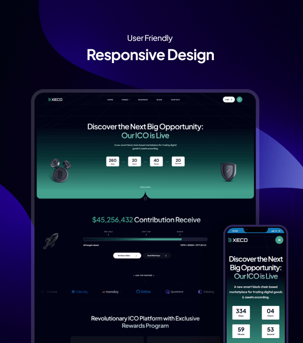 Xeco - Tema WordPress de ICO e Crypto Landing - Pluginthemebr - Wordpress plugins e temas