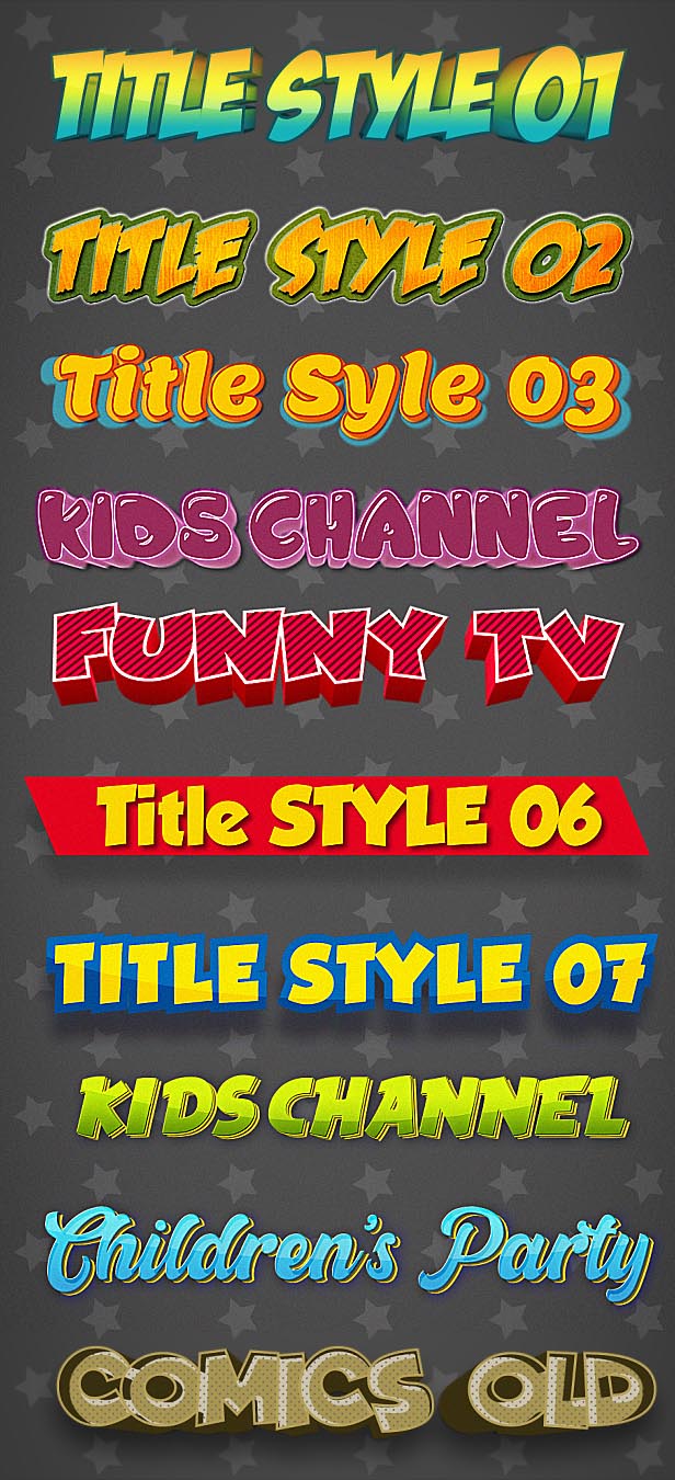 Cartoon Titles Styles | visualstorms