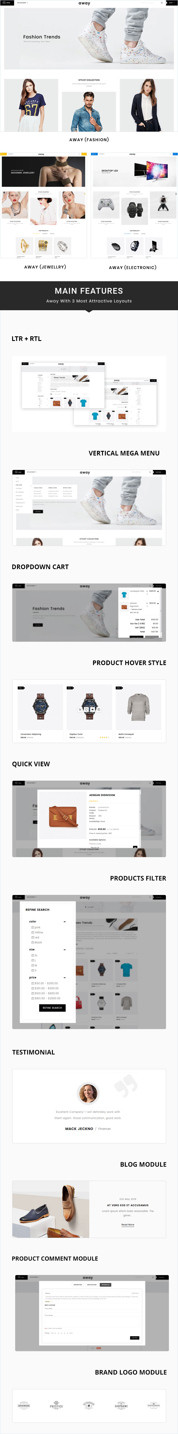 Away Multipurpose Responsive Prestashop 1 7 Theme By Thementicweb