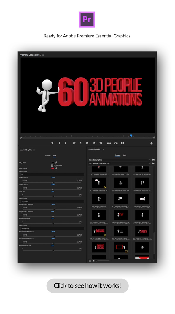 3D People Animations Essential Graphics | visualstorms