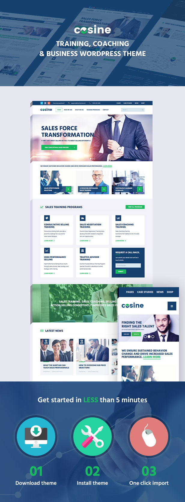 Cosine - Training & Coaching WordPress Theme | WebDevBay