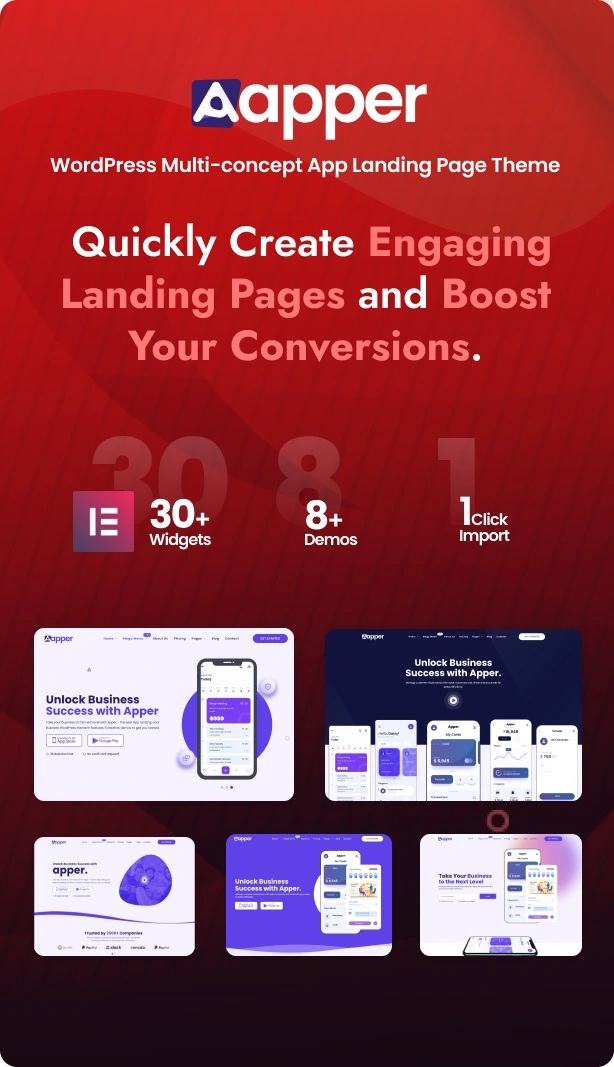 Apper - WordPress Multi-concept App Landing Page Theme Apper - WordPress Multi-concept App Landing Page Theme