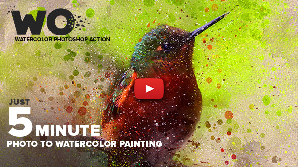 WO Watercolor Photoshop Action | visualstorms visualstorms