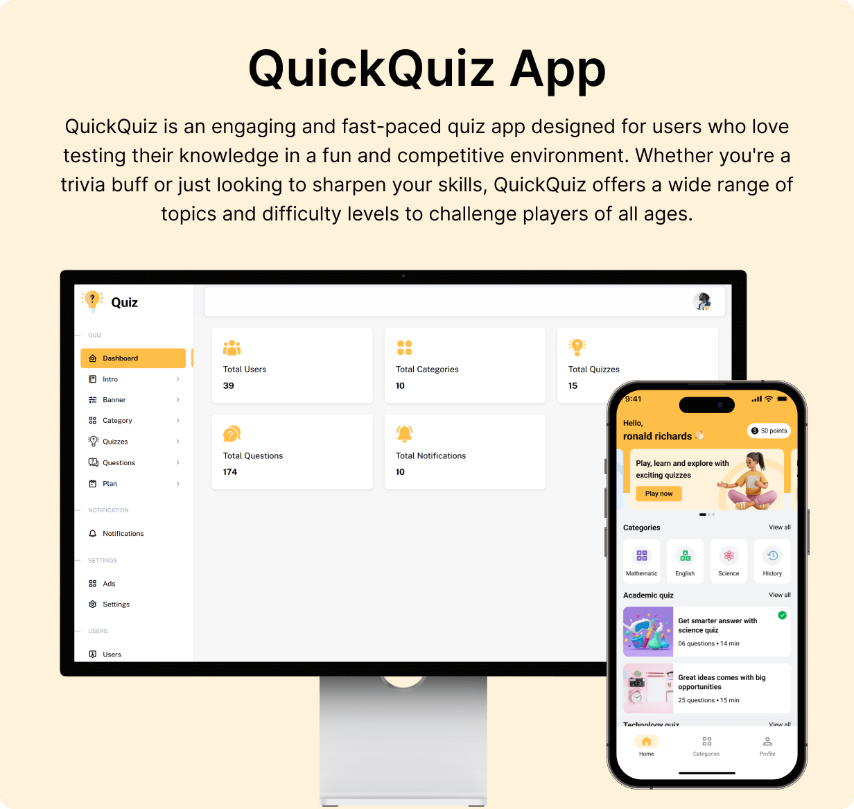 QuickQuiz Full App in Flutter with Node.js Backend | Interactive Quiz App – Buy Apps, Themes, UI ...