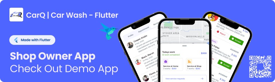 Employee App for CarQ Car Wash Marketplace SAAS Flutter App – Buy Apps ...